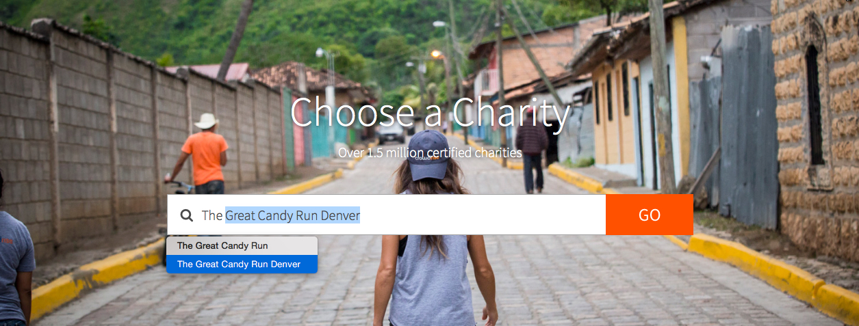 choose a charity - The Great Candy Run